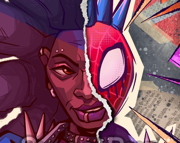 Hobie Brown Print Across the Spiderverse Spider Punk Poster - Etsy