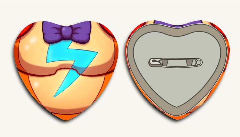 FNAF Monty & Freddy Chest Heart Button Pin | Five Nights at Freddy's ...