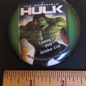 Vintage Incredible Hulk Movie Pinback Button - Etsy