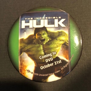 Vintage Incredible Hulk Movie Pinback Button - Etsy