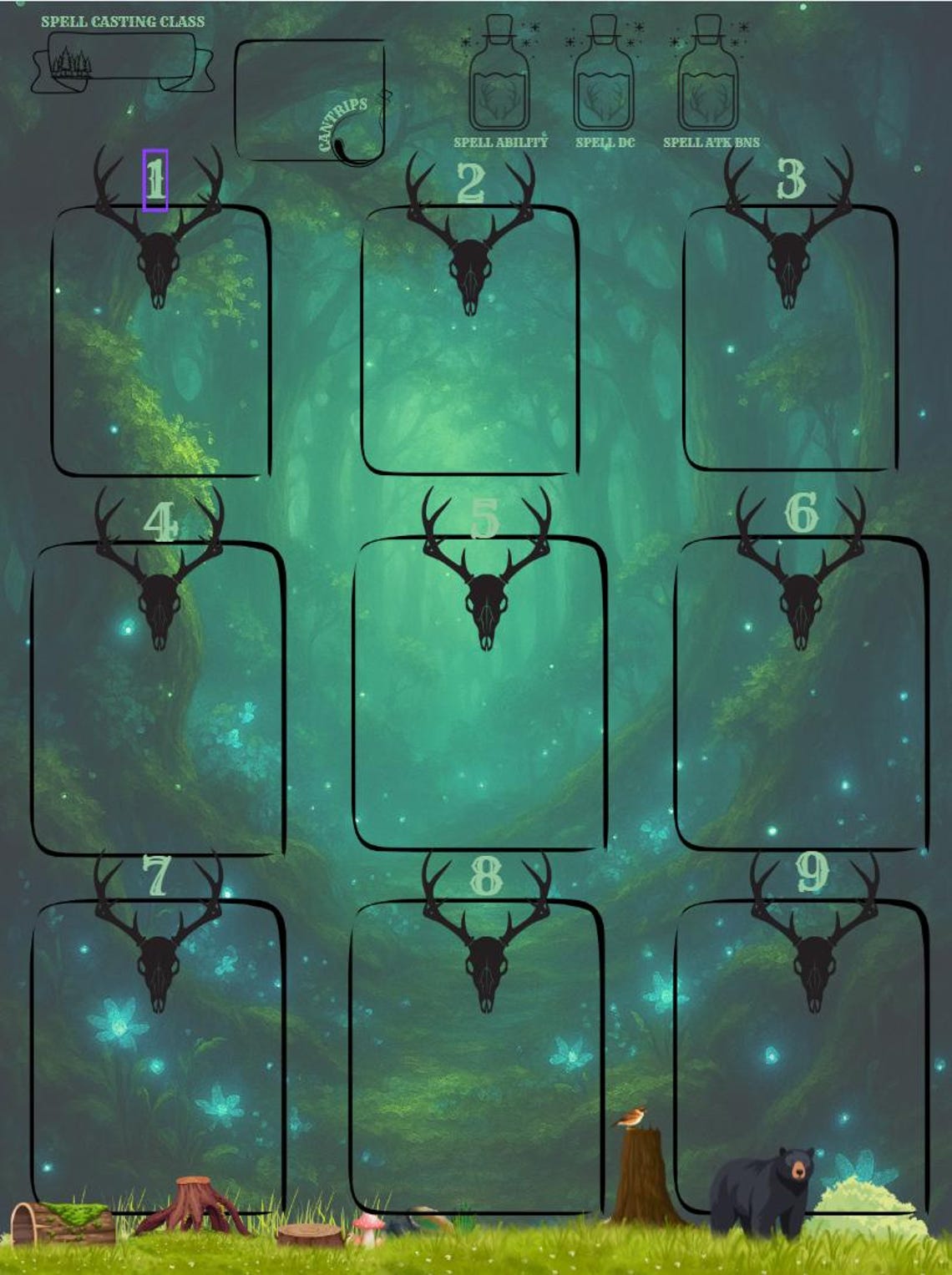 Dark Forest Dnd Character Sheet, RPG Template (PDF Pattern) - Etsy