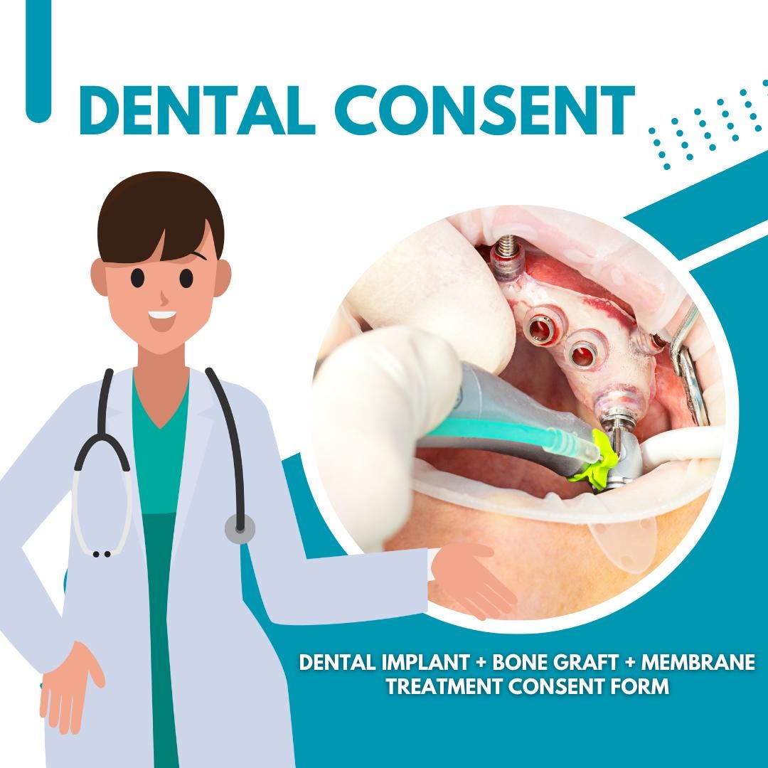 Dental Implant Consent Form - Printable, Editable & Ready to Use ...