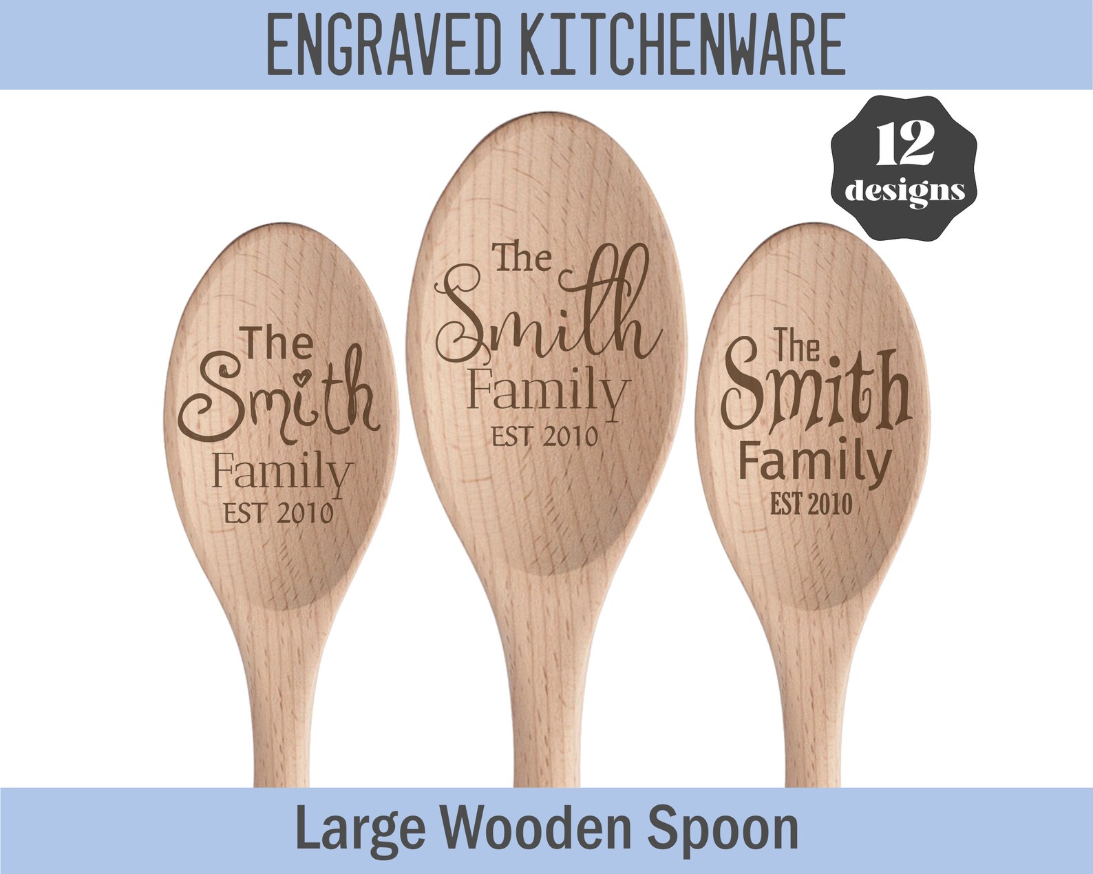 Personalized Family Wooden Spoon Custom Order Gift With - Etsy
