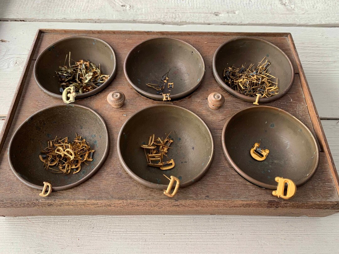 Select One Small Early 1900s Antique Metal Letter With Back Prongs ...