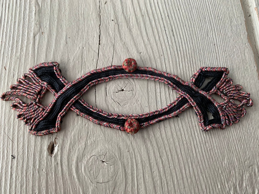 One Antique Braid Soutache and Bead Applique (ref: A-6224/338 Box 7) - Etsy