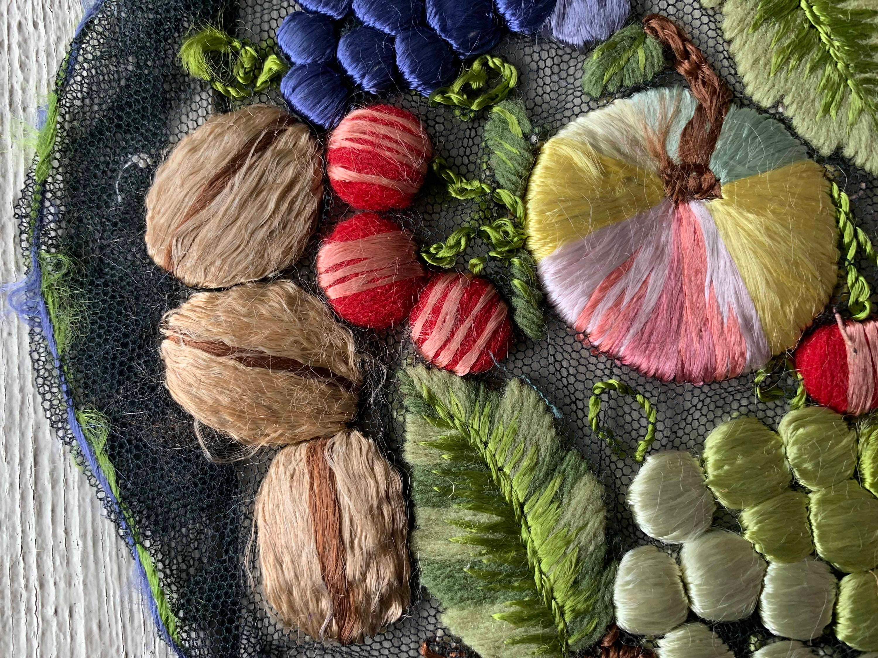 One Oversized 1800s Victorian Silk Rayon Floss and Wool Yarn ...