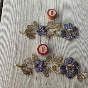 1 Antique Metallic Thread Embroidered Applique ref A-5471 Box 7 - Etsy