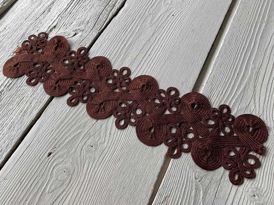 One Large Victorian Antique Brown Braid Applique ref: A-7307 Box 4 - Etsy