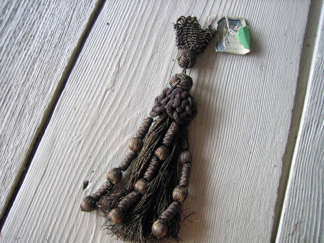 One 19th Century Tassel Sample From a French Metallic Trim Sample Book ...