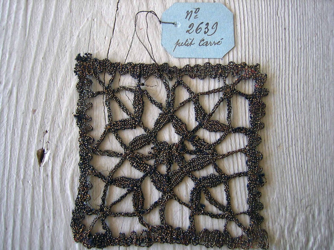 One Small 19th Century Applique Sample From a French Metallic Trim ...