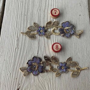 1 Antique Metallic Thread Embroidered Applique ref A-5471 Box 7 - Etsy