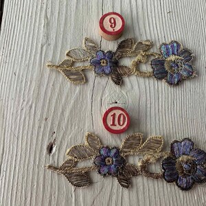 1 Antique Metallic Thread Embroidered Applique ref A-5471 Box 7 - Etsy