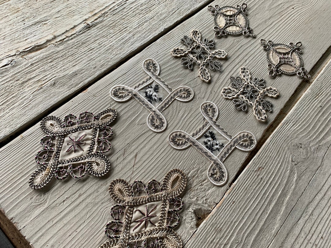 Select One Small Antique Cord and Braided Trim Applique ref: A-6401 Box ...