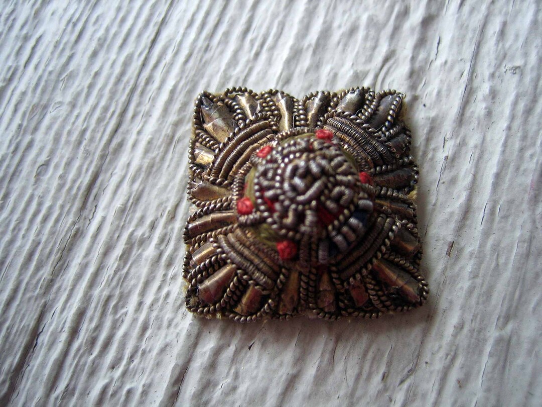 One Very Small Antique British Insignia Pip Embroidered Metallic ...