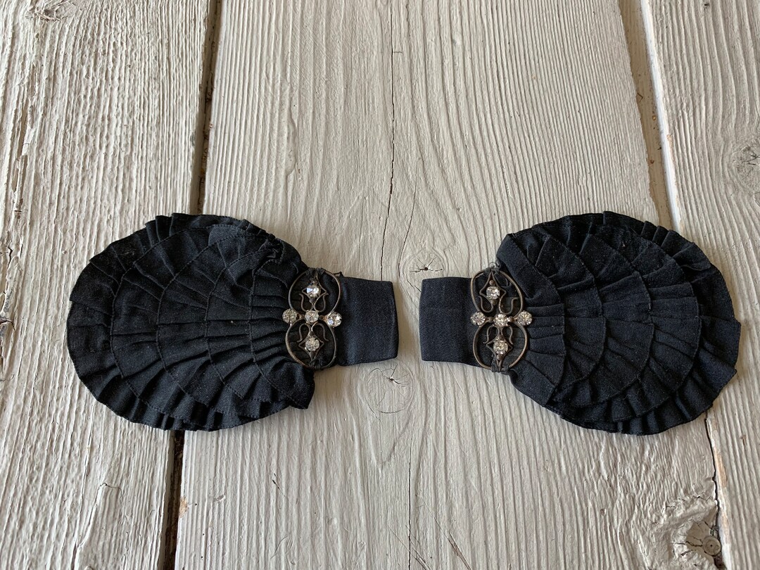 Pair of Victorian Dress Appliques With Rhinestone Embellishments (A ...