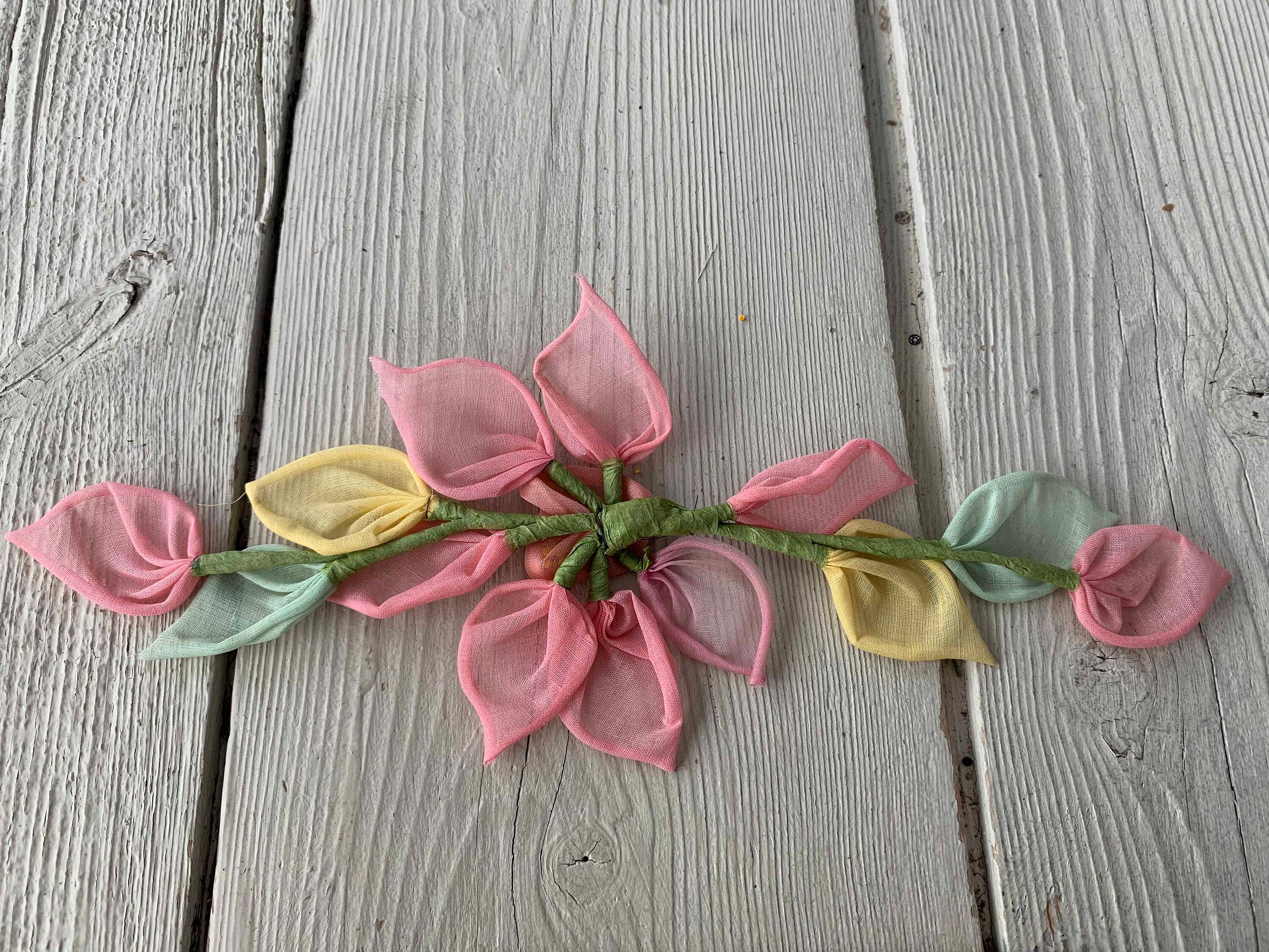 One Large Antique Ribbonwork Flower Applique ref: A-7194 Box 6 - Etsy