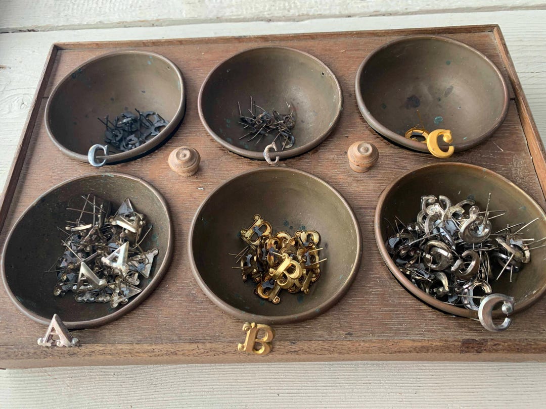 Select One Small Early 1900s Antique Metal Letter With Back Prongs ...