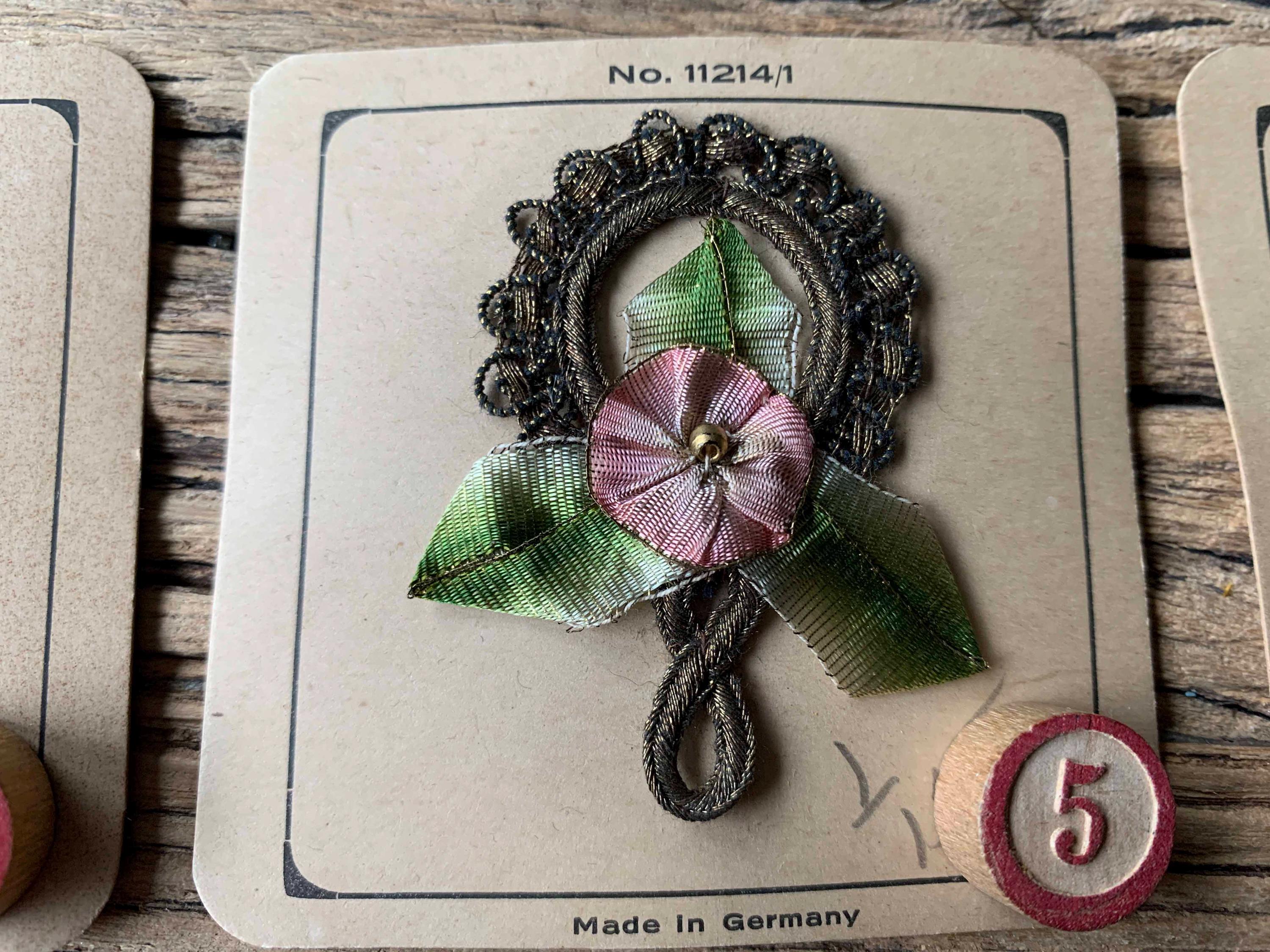 One Small Antique Ribbonwork Applique Ombre Ribbons Germany (ref: A ...