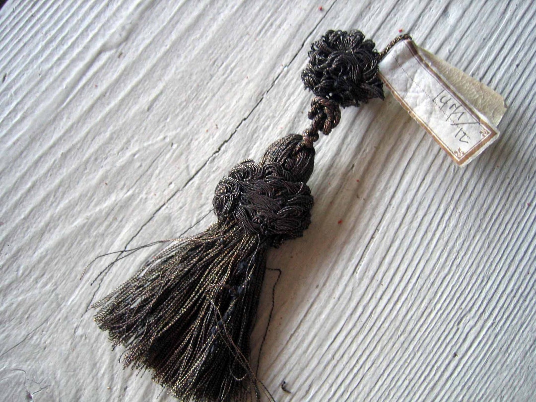 One 19th Century Tassel Sample From a French Metallic Trim Sample Book ...