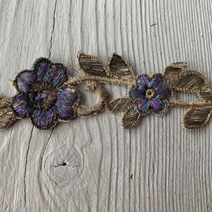 1 Antique Metallic Thread Embroidered Applique ref A-5471 Box 7 - Etsy