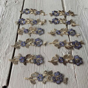 1 Antique Metallic Thread Embroidered Applique ref A-5471 Box 7 - Etsy