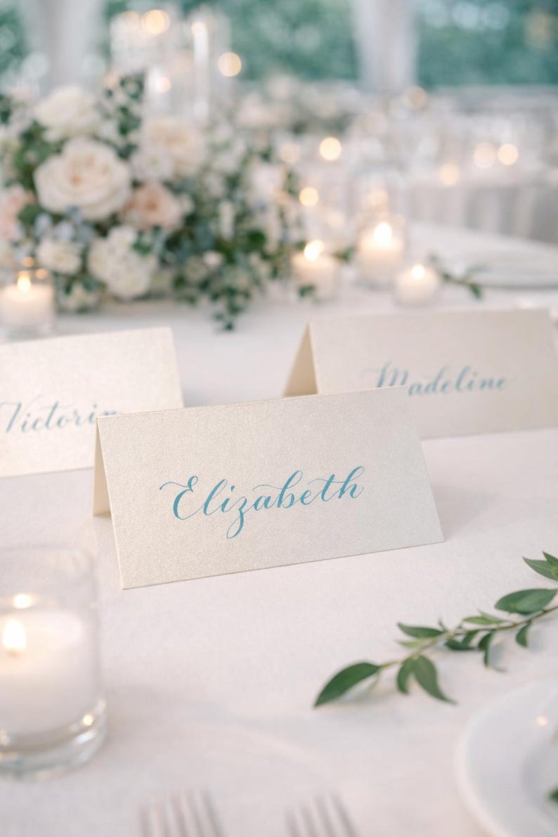 Handwritten Wedding Place Cards | Elegant Script Event Name Settings - Etsy