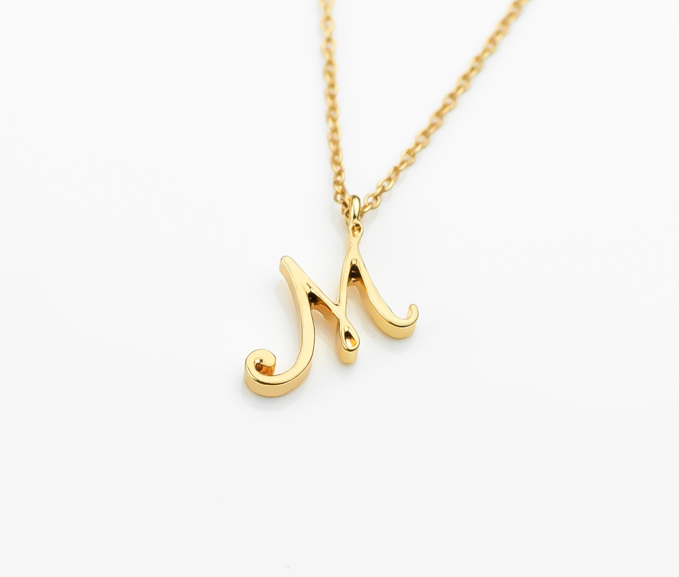 Cursive Letter Necklace / Personalized Bridesmaid Gift / - Etsy