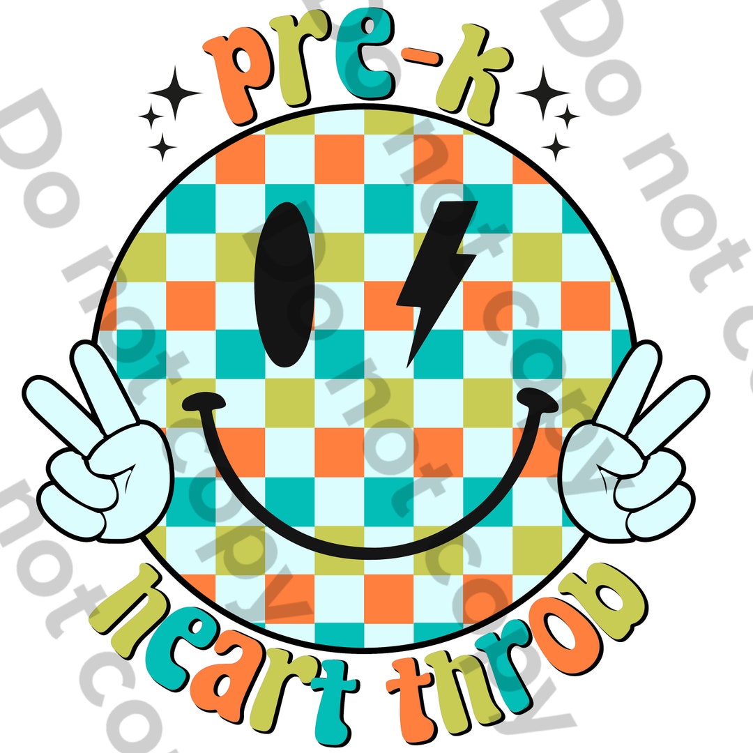 Pre K Heart Throb Transfer, Back to School Transfer, Dtf Print, Screen ...