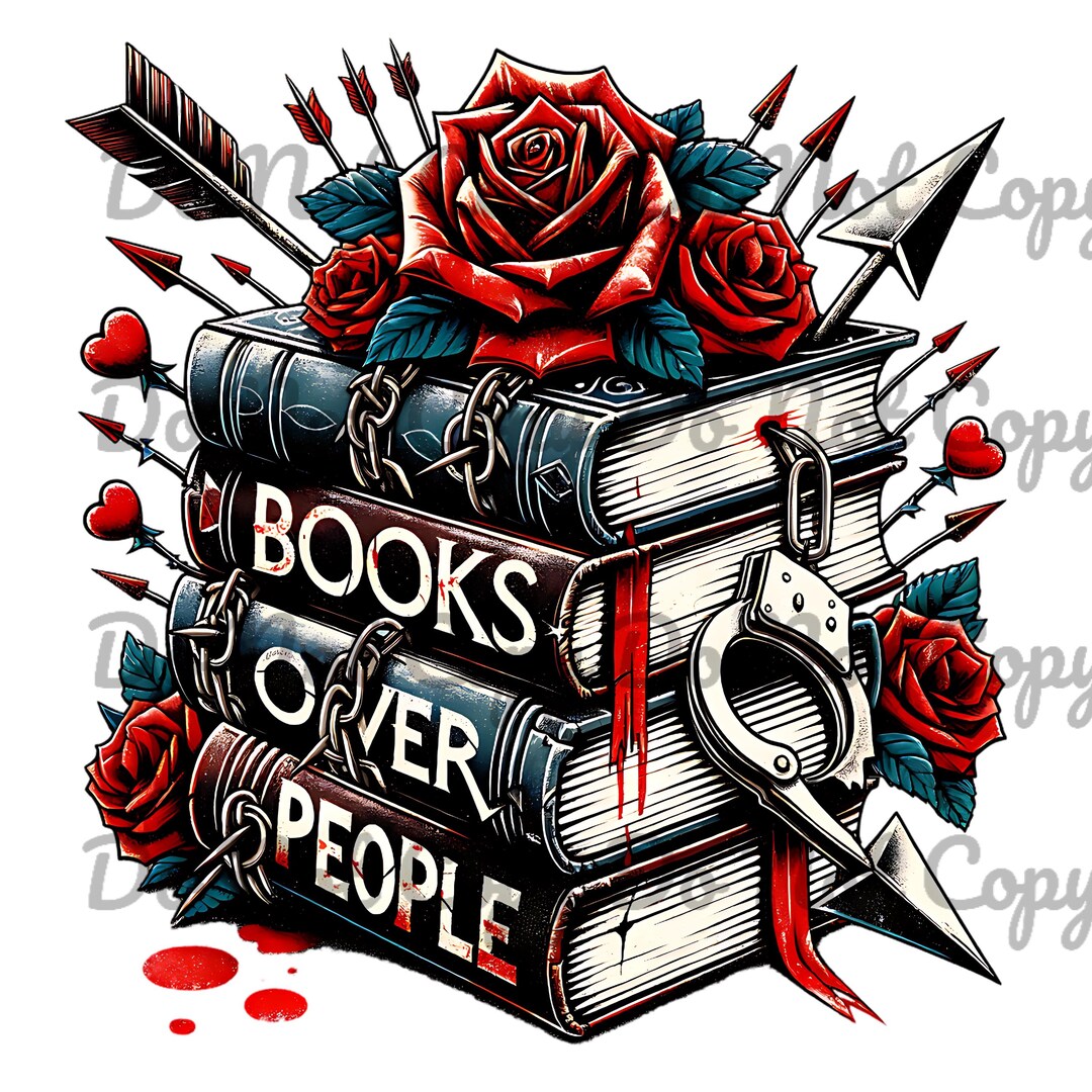Books Over People DTF Print, Bookish Shirt Transfer (11 Inches) - Etsy