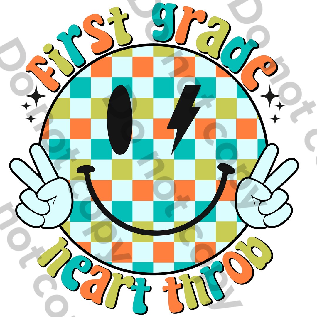 First Grade Heart Throb Transfer, Back to School Transfer, Dtf Print ...