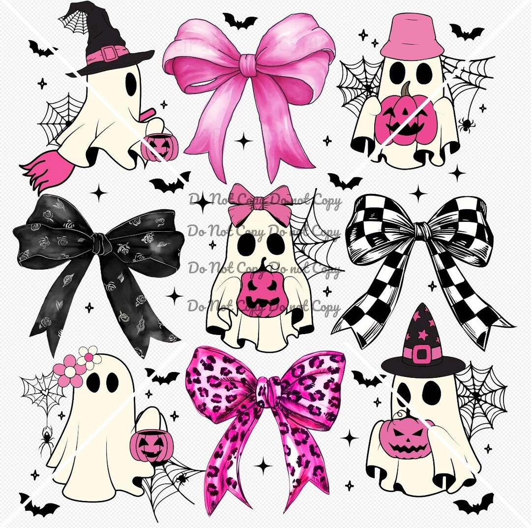 Pink Ghost Transfer, Dtf Print, Screen Print Transfer, Rts Transfers ...