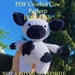 Moo-moo the Cow PDF Pattern, Crochet Cow PDF Pattern, Crochet Pattern ...