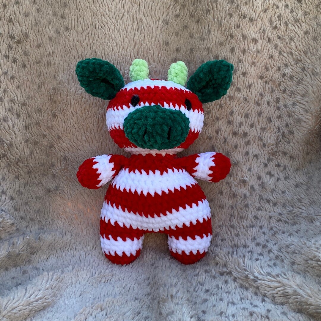 Crochet Candy Cane Cow Amigurumi - Etsy