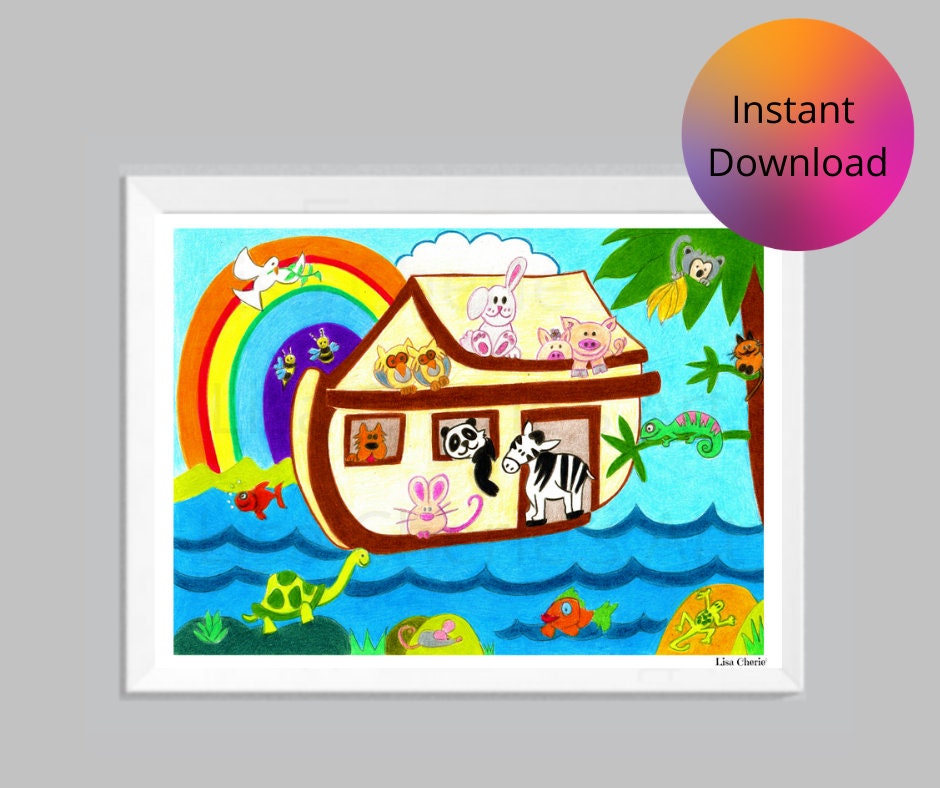 Instant Download Noah's Ark Digital File Art baby | Etsy