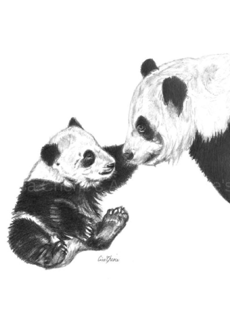 Mother and Baby Panda Digital File Art, Animal Nursery Art, Nursery ...