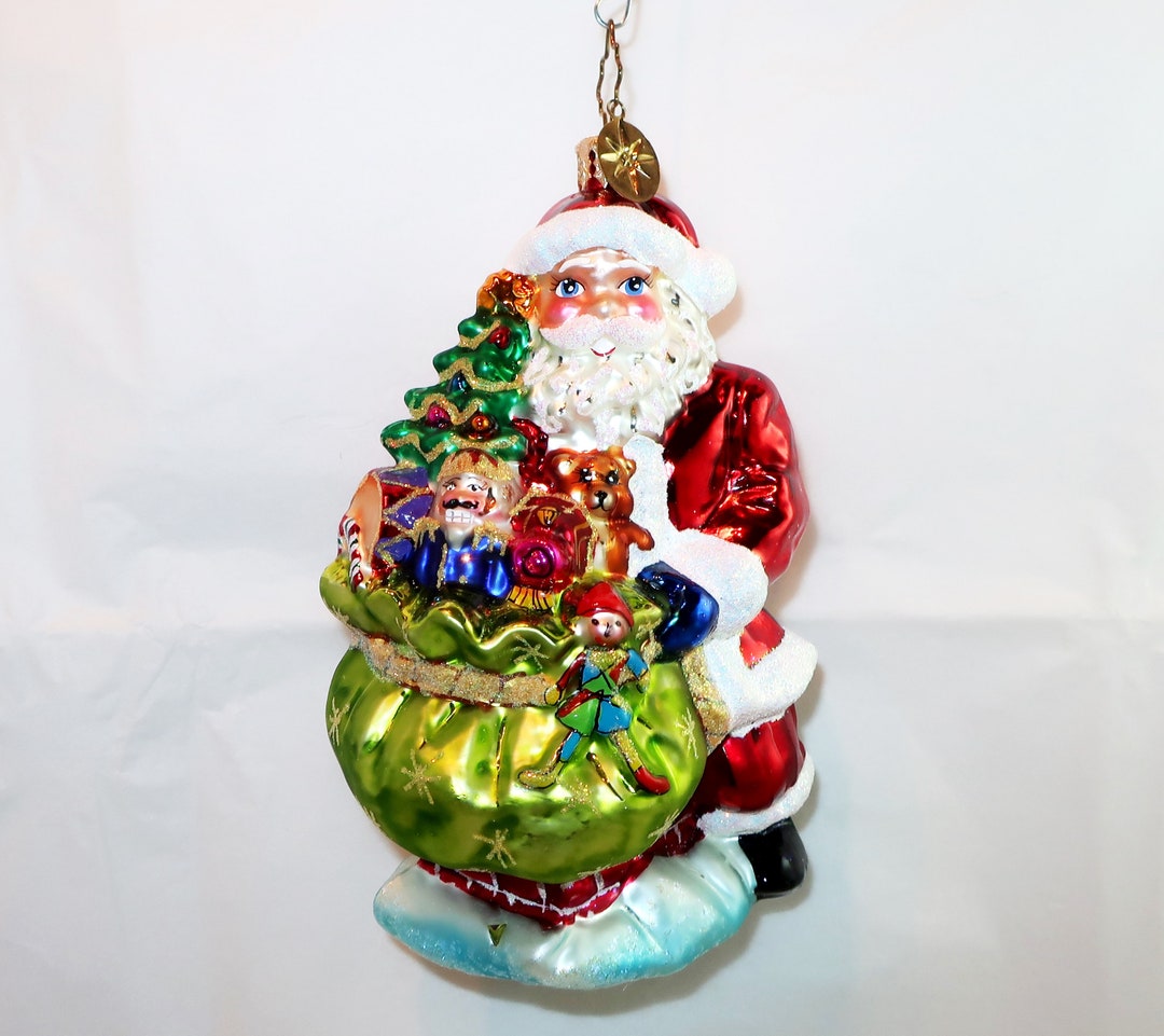 2001 Radko DELUXE DELIVERY SANTA Claus 01CB6 Christmas Ornament Retired ...