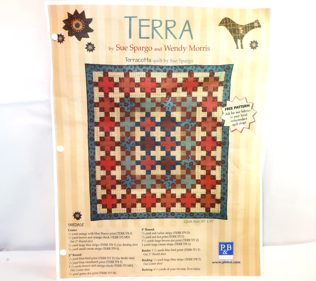 TERRA QUILT KIT Terracotta Pattern, Fabric and Binding Included by Sue ...