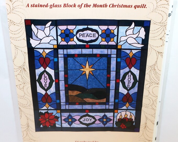 CHRISTMAS WINDOWS QUILT Stained Glass Complete Bom Pattern & Fabric Kit ...