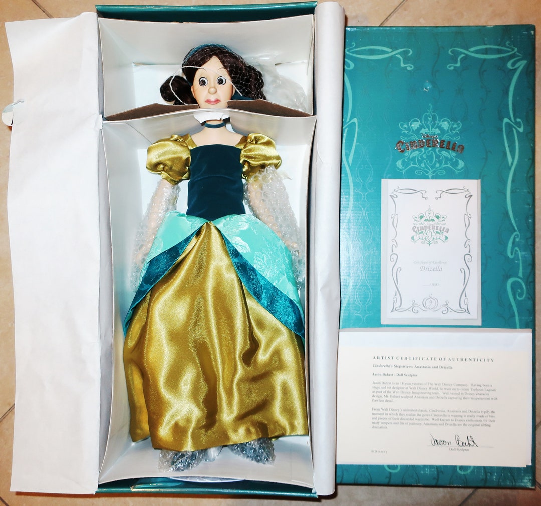 19in DISNEY DRIZELLA Doll Cinderellas Evil Stepsister Porcelain Vintage ...