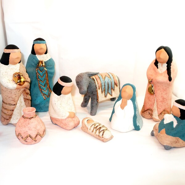 Pottery Nativity Set - Etsy