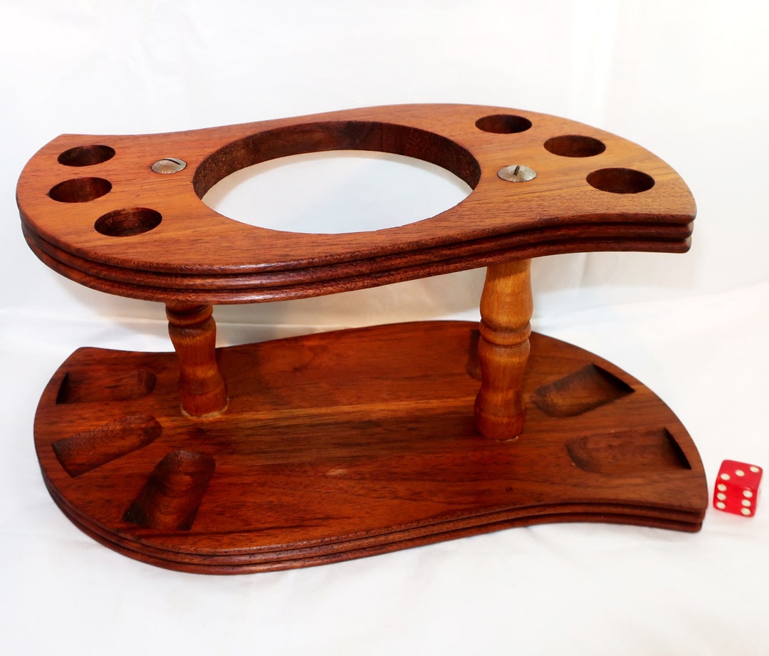 WALNUT 6 PIPE STAND Curvy Wood Holder Rack by Dun-rite Wood Products ...