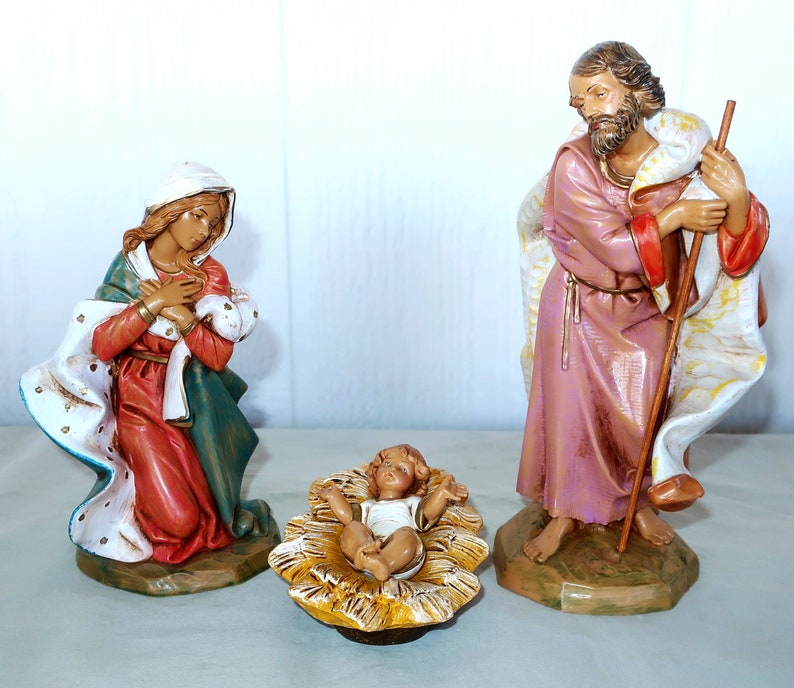 1993 FONTANINI HOLY FAMILY 7.5in Scale Large Nativity Joseph Mary Jesus ...