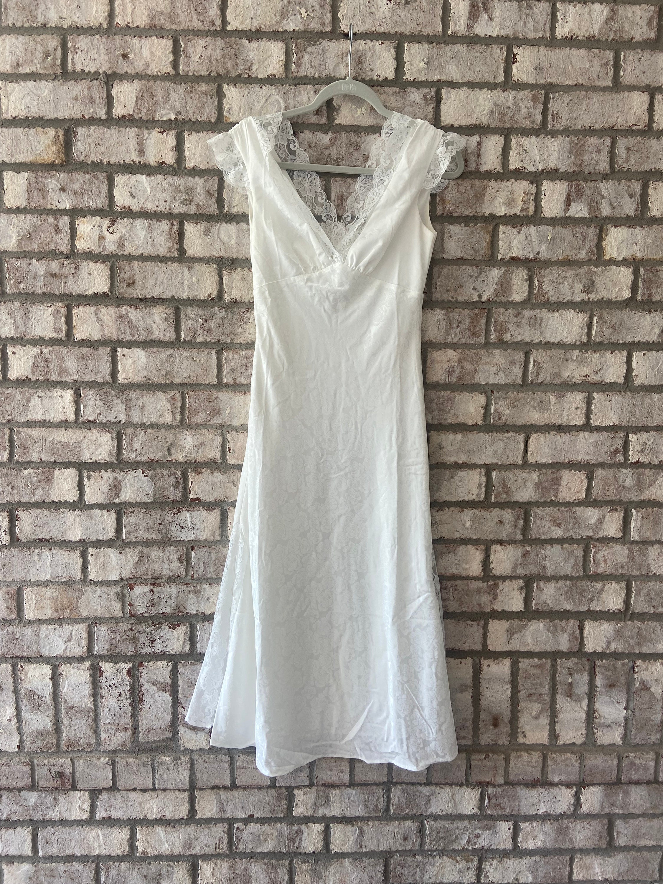 Vintage Lace Slip Dress Size Medium Etsy