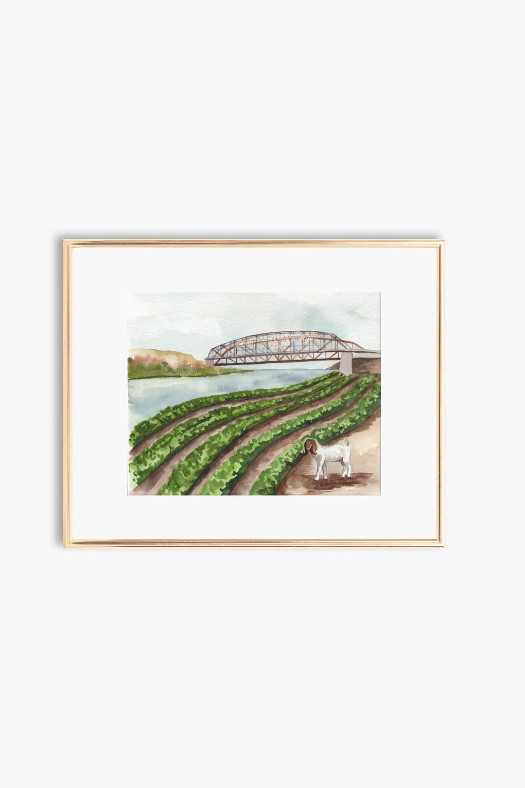Yuma Watercolor Print, Farm Fields Art Print, Yuma Bridge Wall Art ...