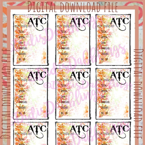 Atc Instant Download - Etsy