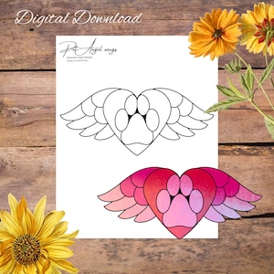 Pet Angel Wings Stained Glass Pattern, Glasswork Pattern, Digital ...