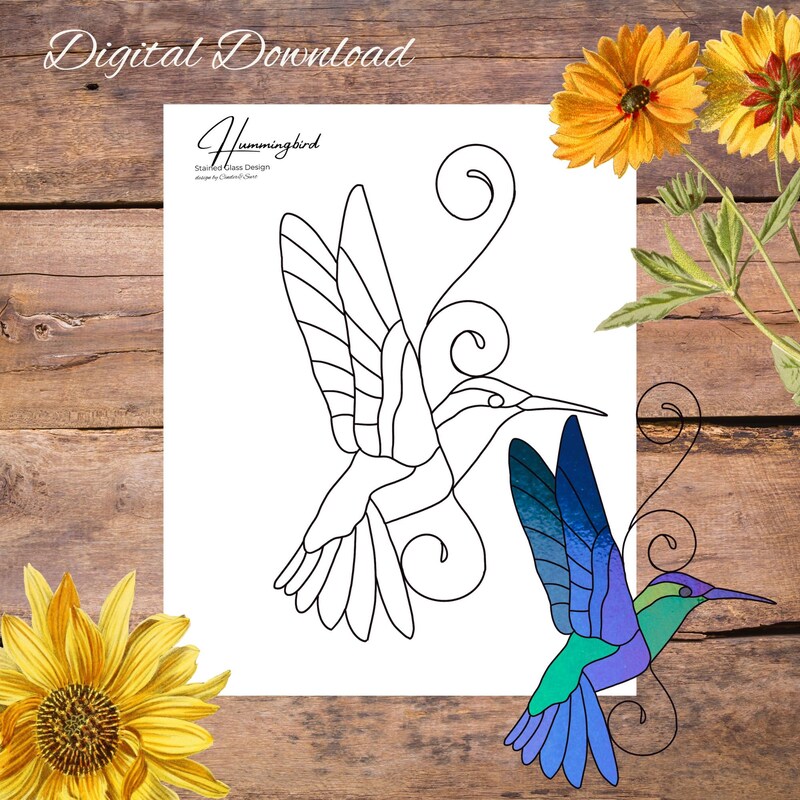 Hummingbird Pattern Stained Glass - Etsy