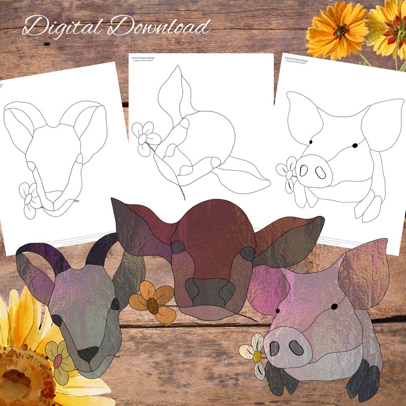 Stained Glass Pig - Etsy