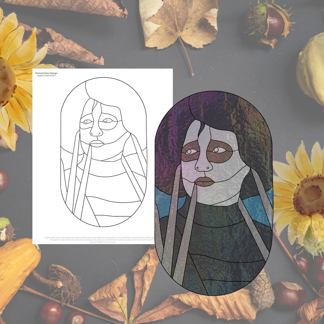 Scissors for Hands Halloween Horror Stained Glass Pattern, Digital ...