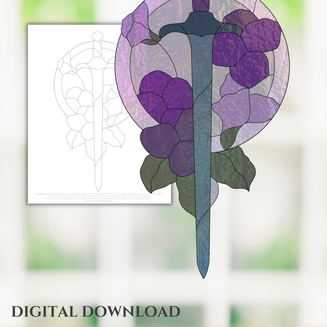 Violent Violet Fourth Wing Inspired Stained Glass Pattern, Digital ...